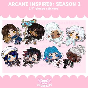Arcane Inspired Stickers: Season 2 Edition Viktor, Jayce, Caitlyn, Vi ...