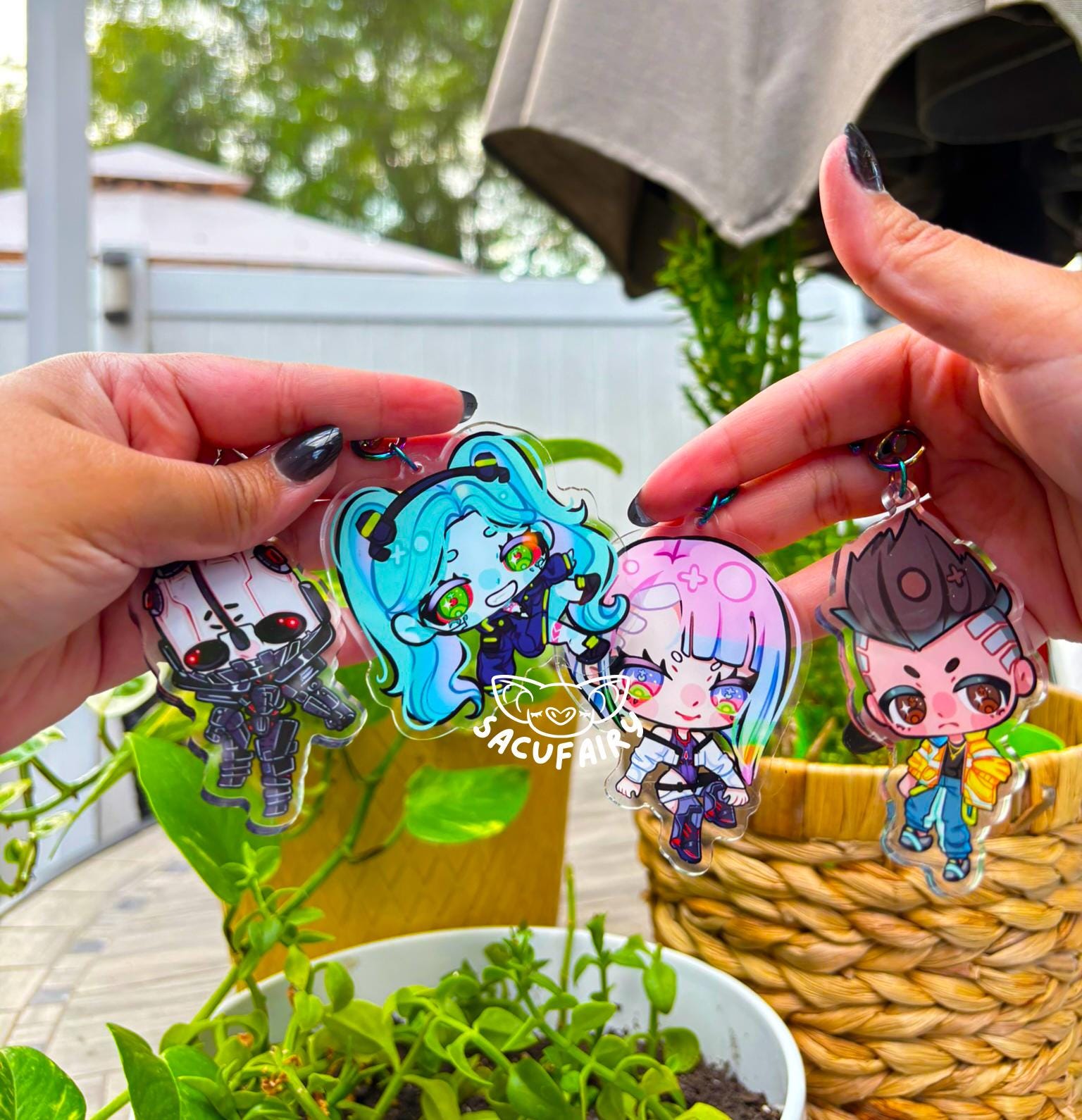Netrunner Anime Inspired 2.5-inch Clear Acrylic Double-sided Keychains ...