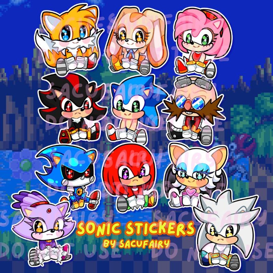 Sonic the Hedgehog Inspired SEGA 2in Stickers: Sonic, Shadow, Amy ...