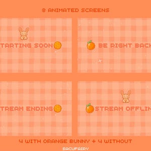 Pixel Orange Bunny Stream Package - Etsy