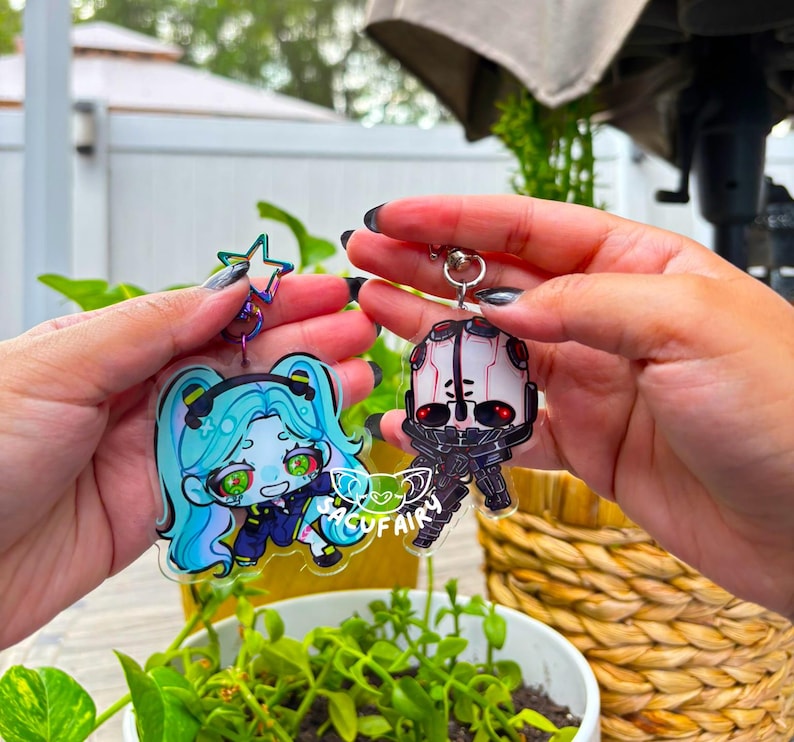 Netrunner Anime Inspired 2.5-inch Clear Acrylic Double-sided Keychains ...