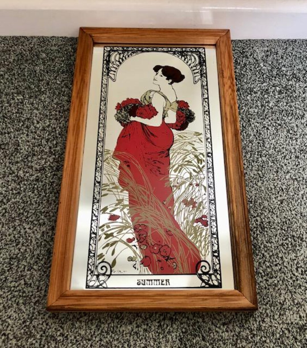 Vintage Alphonse Mucha Mirror - Etsy