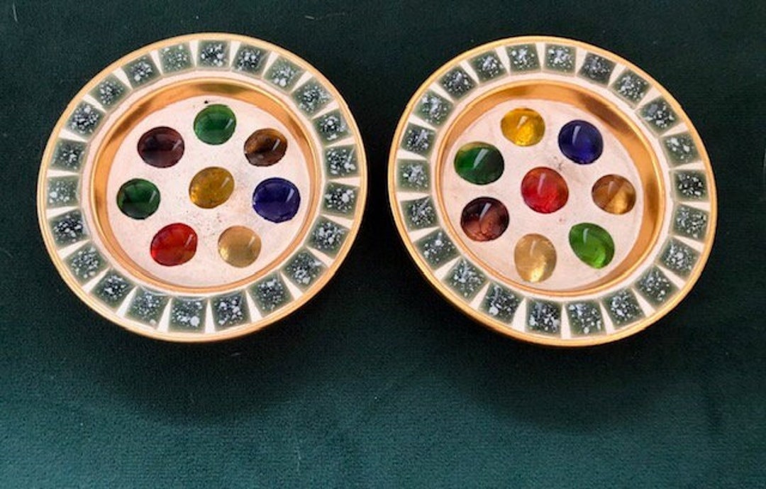 Vintage Pair of Glass Pebble Dishes - Etsy