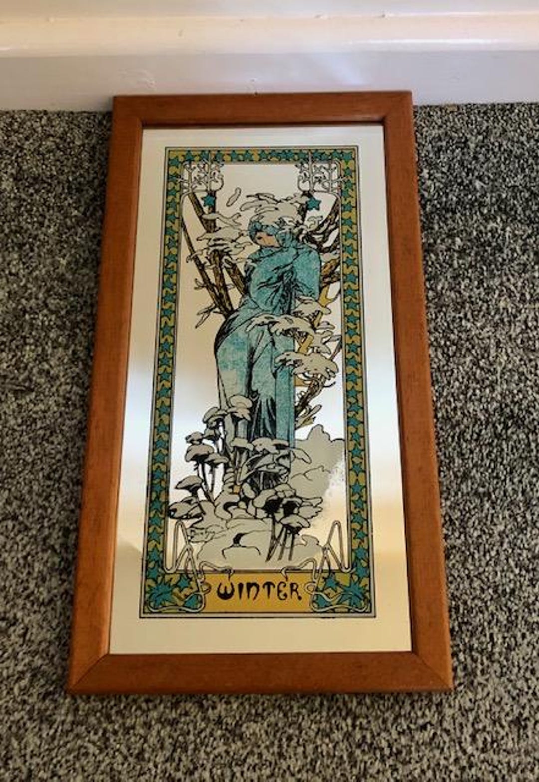 Vintage Alphonse Mucha "winter" Mirror - Etsy