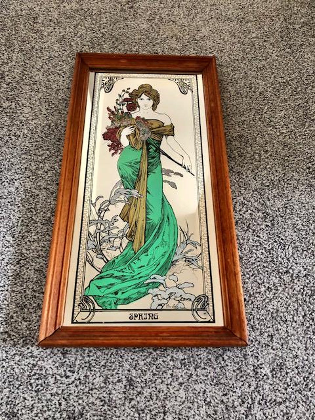 Vintage Alphonse Mucha Mirror - Spring - Etsy