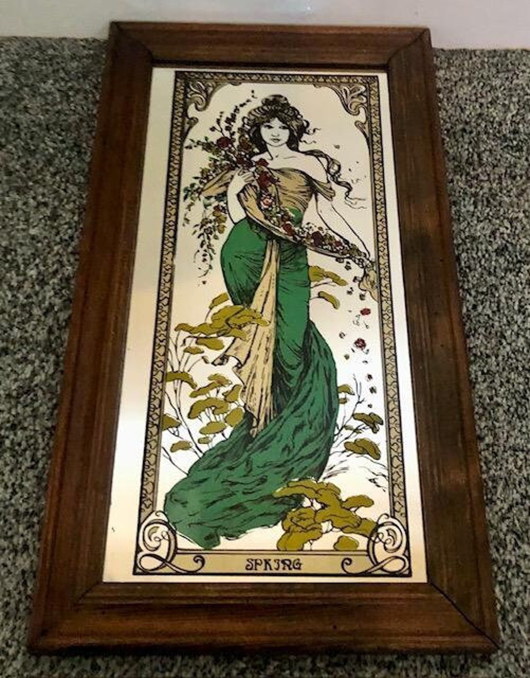 Vintage Alphonse Mucha "spring" Mirror - Etsy