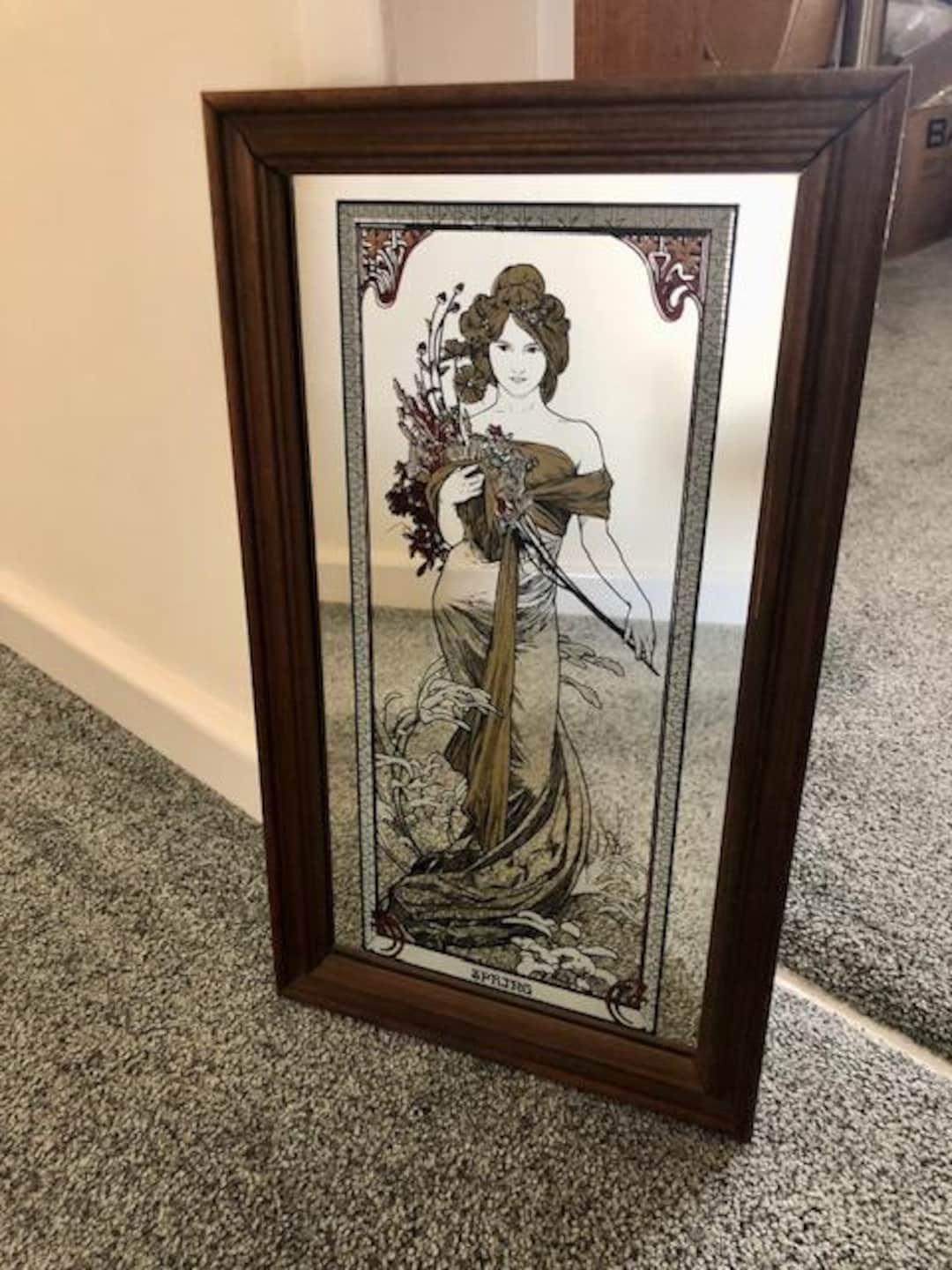 Vintage Alphonse Mucha Mirror - Spring - Etsy