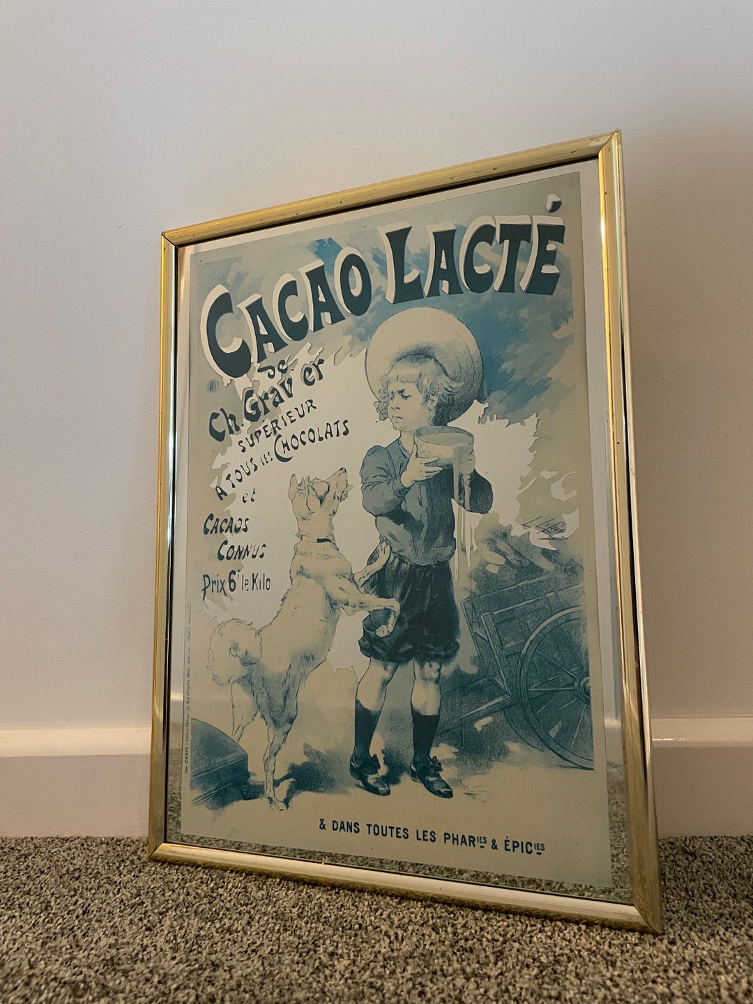 Vintage Retro French Chocolate Mirror Advertising Cacao Lacte - Etsy