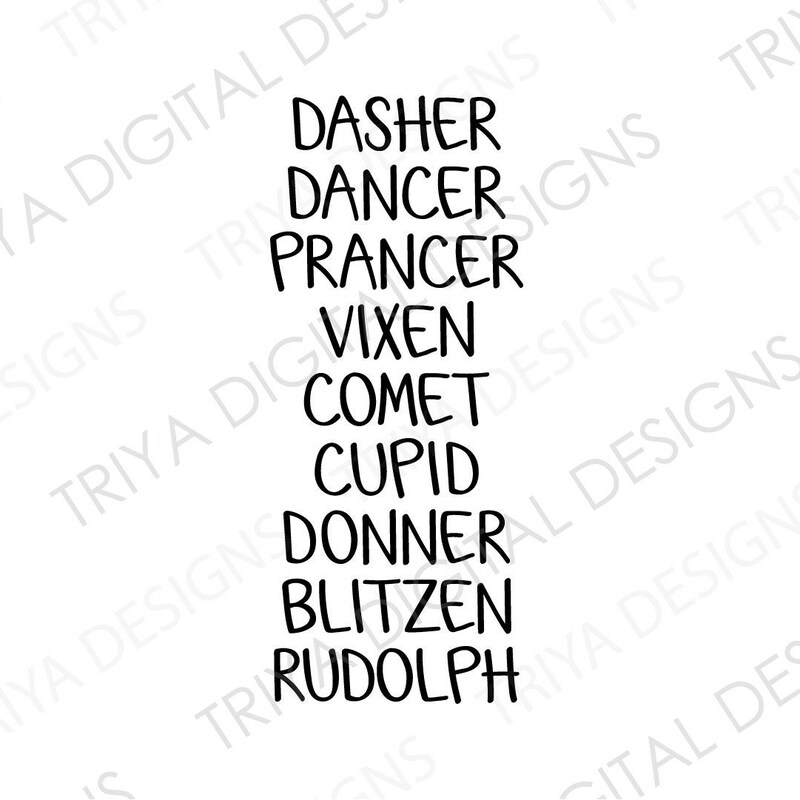 Reindeer Names Svg - Etsy