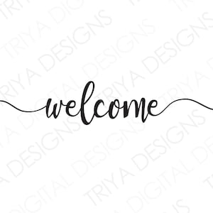 Welcome SVG | Hand Lettered Cursive Text | Digital DOWNLOAD - Etsy