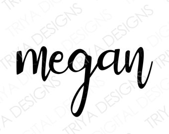 Amelia SVG Amelia Hand Lettered Cursive Text Custom First | Etsy