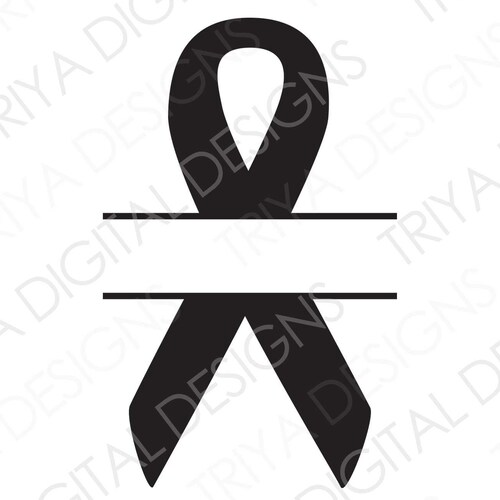 Awareness Ribbon Split Name Frame SVG Cut File Cancer - Etsy