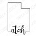 Utah SVG Bundle | Utah Outline With Text Cut File | State of Utah ...