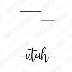 Utah SVG Bundle | Utah Outline With Text Cut File | State of Utah ...