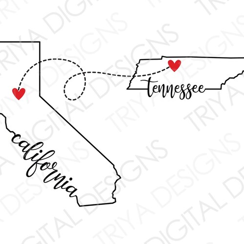 Custom Moving States With Text SVG Two States PNG Print File - Etsy