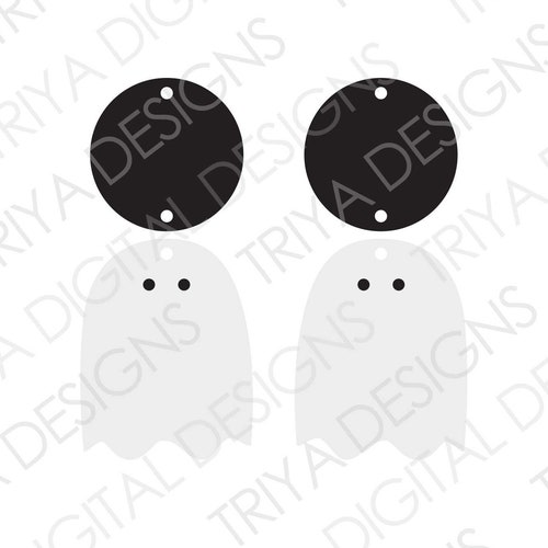 Ghost Earrings SVG Cut Files Cute Ghost PNG Print Then Cut - Etsy