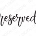 Reserved SVG Reserved Sign Wedding Sign This Seat is - Etsy
