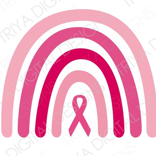 Breast Cancer Awareness Rainbow SVG PNG Sublimation Download - Etsy