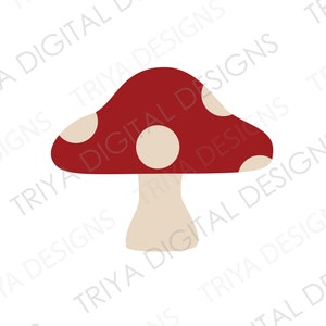 Mushroom SVG Cut File Mushroom Cute Clipart PNG Red Spotted Mush Room ...