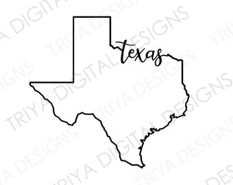 Texas State Outline With Lone Star Digital Download - Etsy
