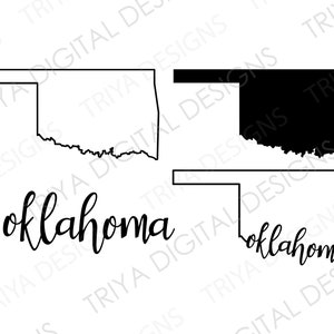 Oklahoma SVG Bundle | Oklahoma Outline With Text | State of Oklahoma ...