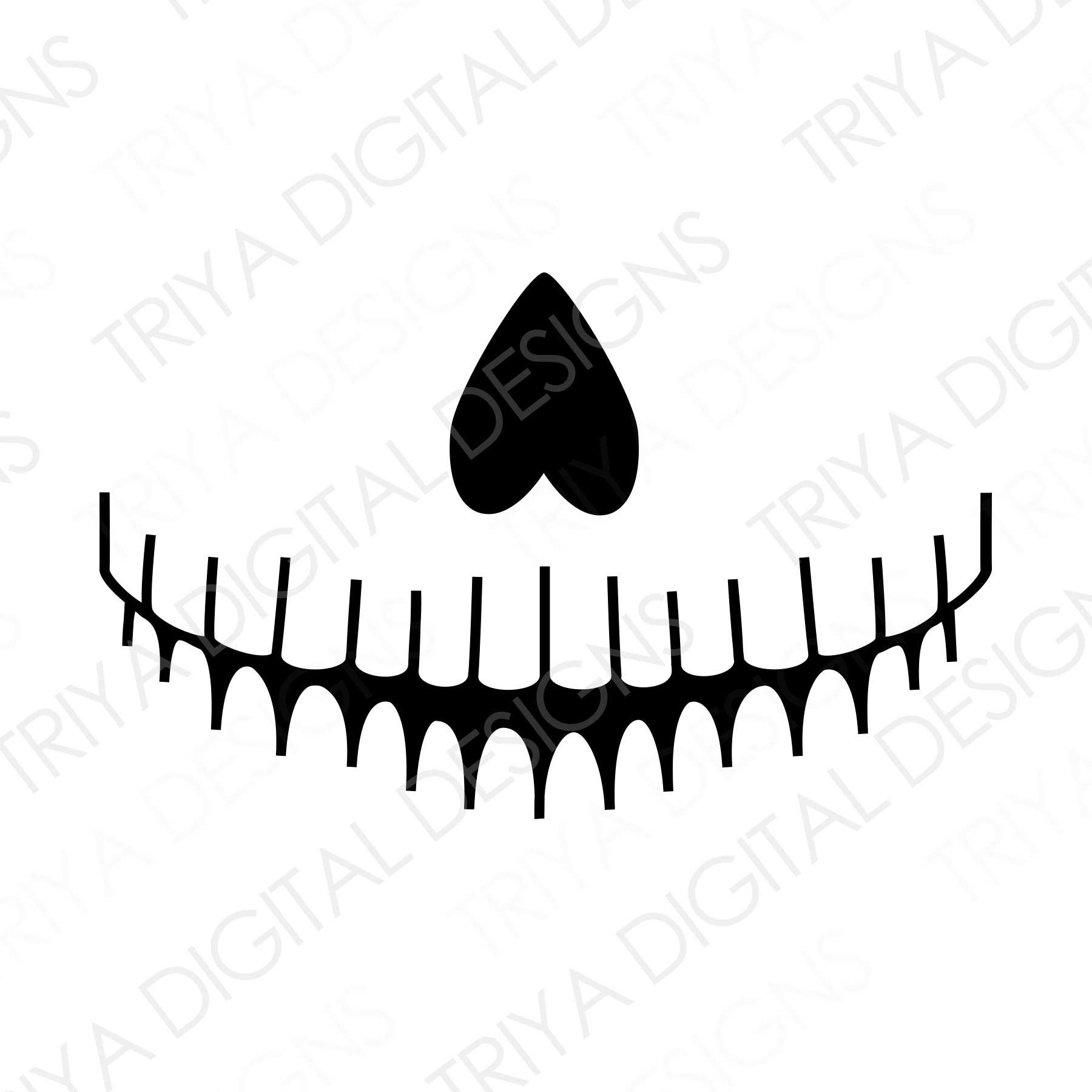 Skeleton Face SVG Cut File | Skeleton Nose and Mouth PNG Printable File ...