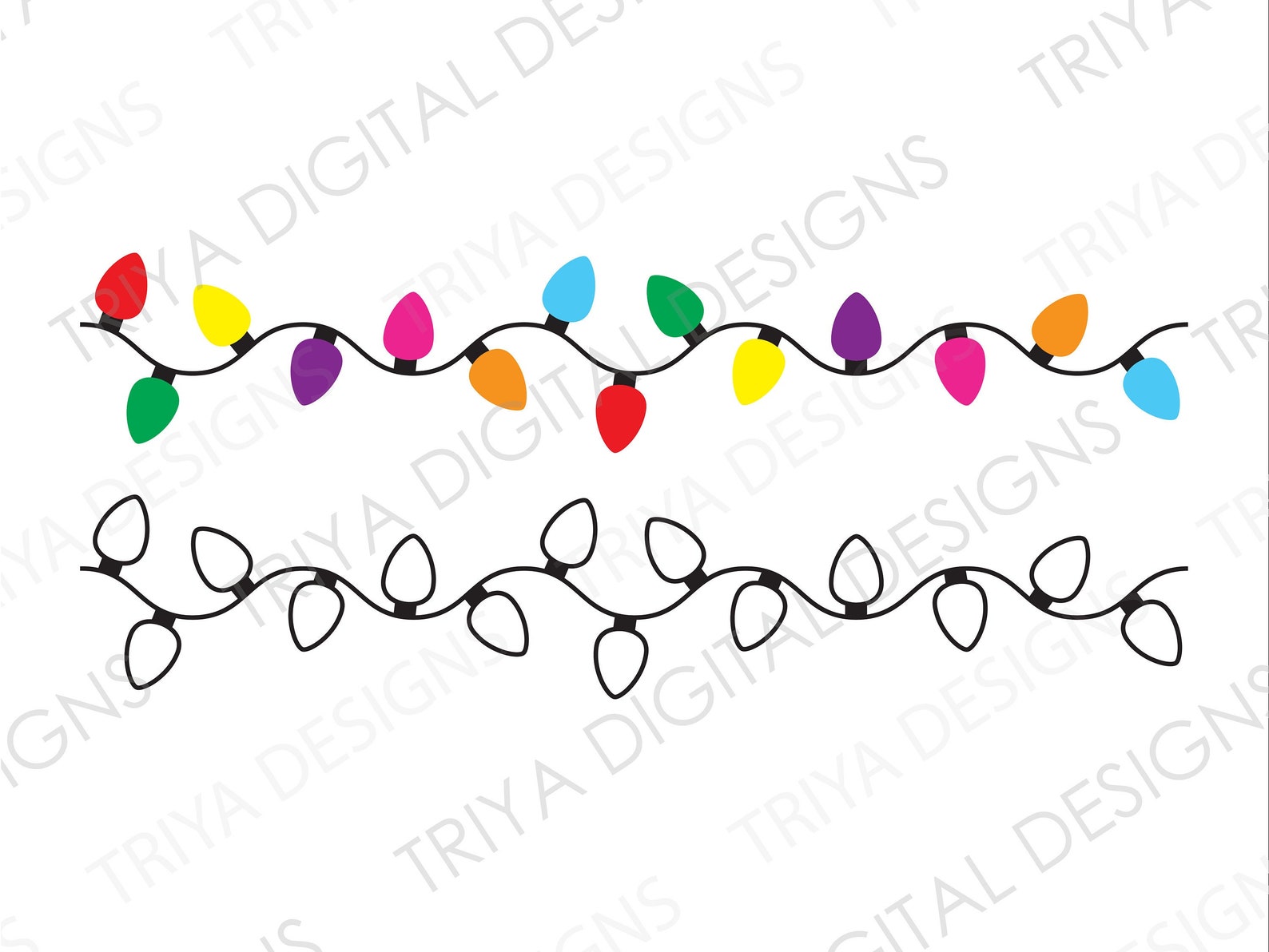 String Lights SVG Cut File Christmas String Lights Light - Etsy