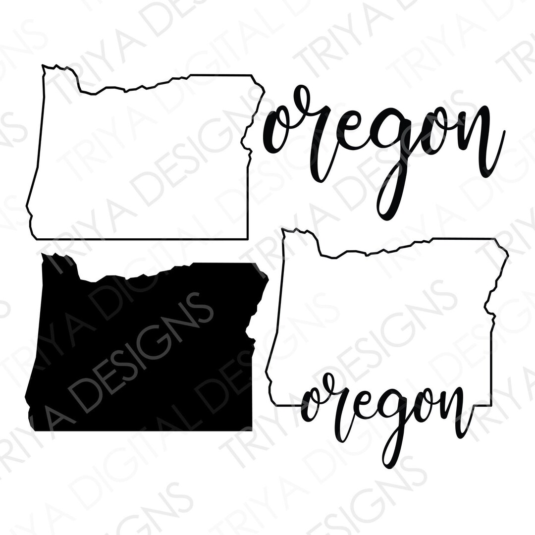 Oregon SVG Bundle | Oregon Outline With Text | State of Oregon Outline ...