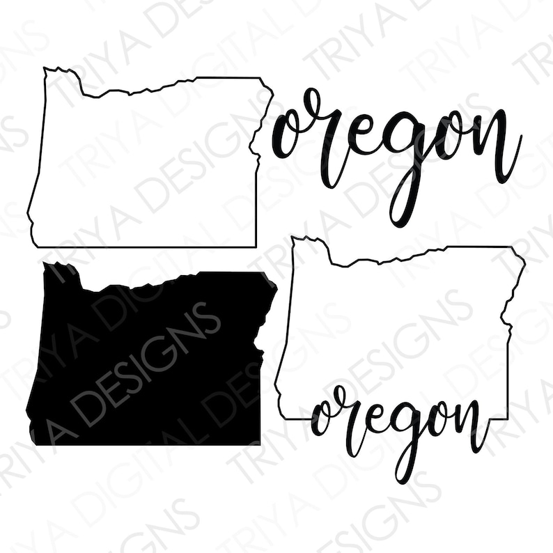 Oregon SVG Bundle Oregon Outline With Text State of Oregon | Etsy