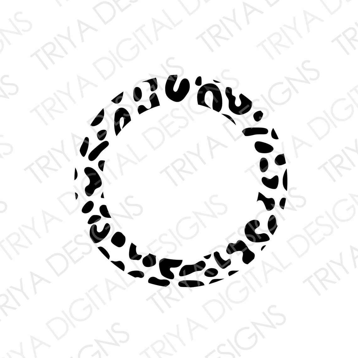 Cheetah Print Circle Frame SVG Cut File Leopard Print Frame - Etsy