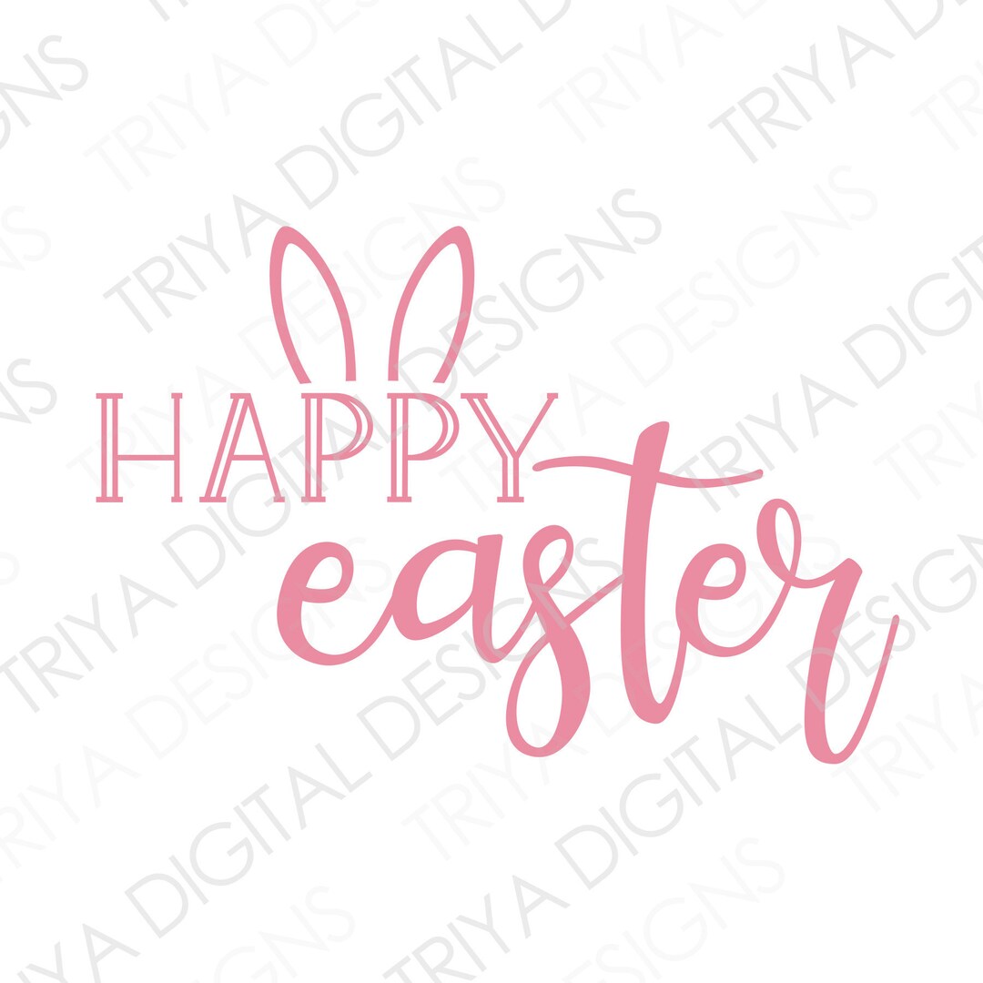 Happy Easter SVG | Hand Lettered Cursive Text | Digital DOWNLOAD - Etsy