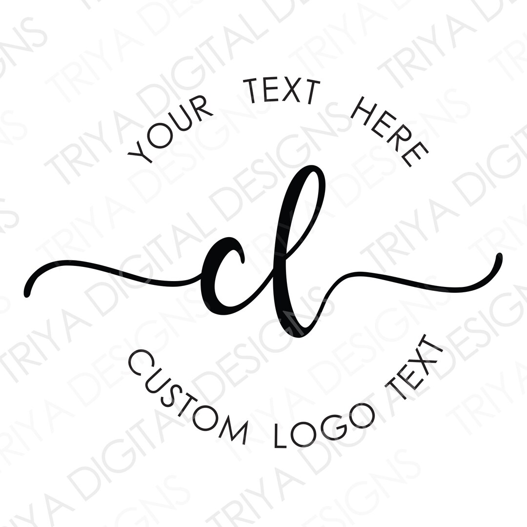 Custom Logo SVG Hand Lettered Cursive Letters Custom Text, Custom Word ...