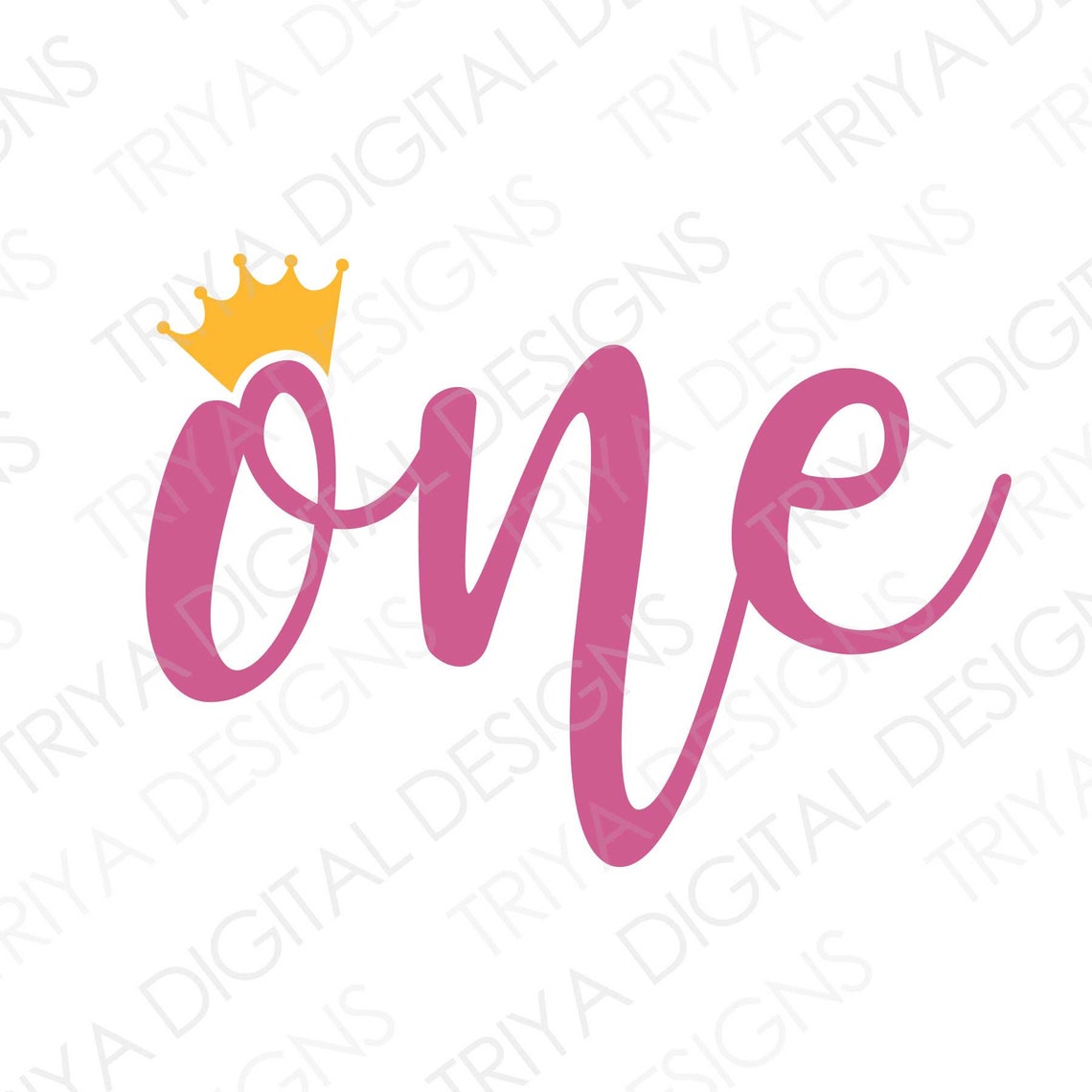 One With Crown SVG Cut File Baby Crown Birthday Princess | Etsy
