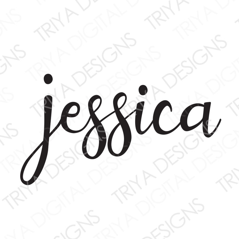 Jessica SVG Jessica Hand Lettered Cursive Text Custom | Etsy