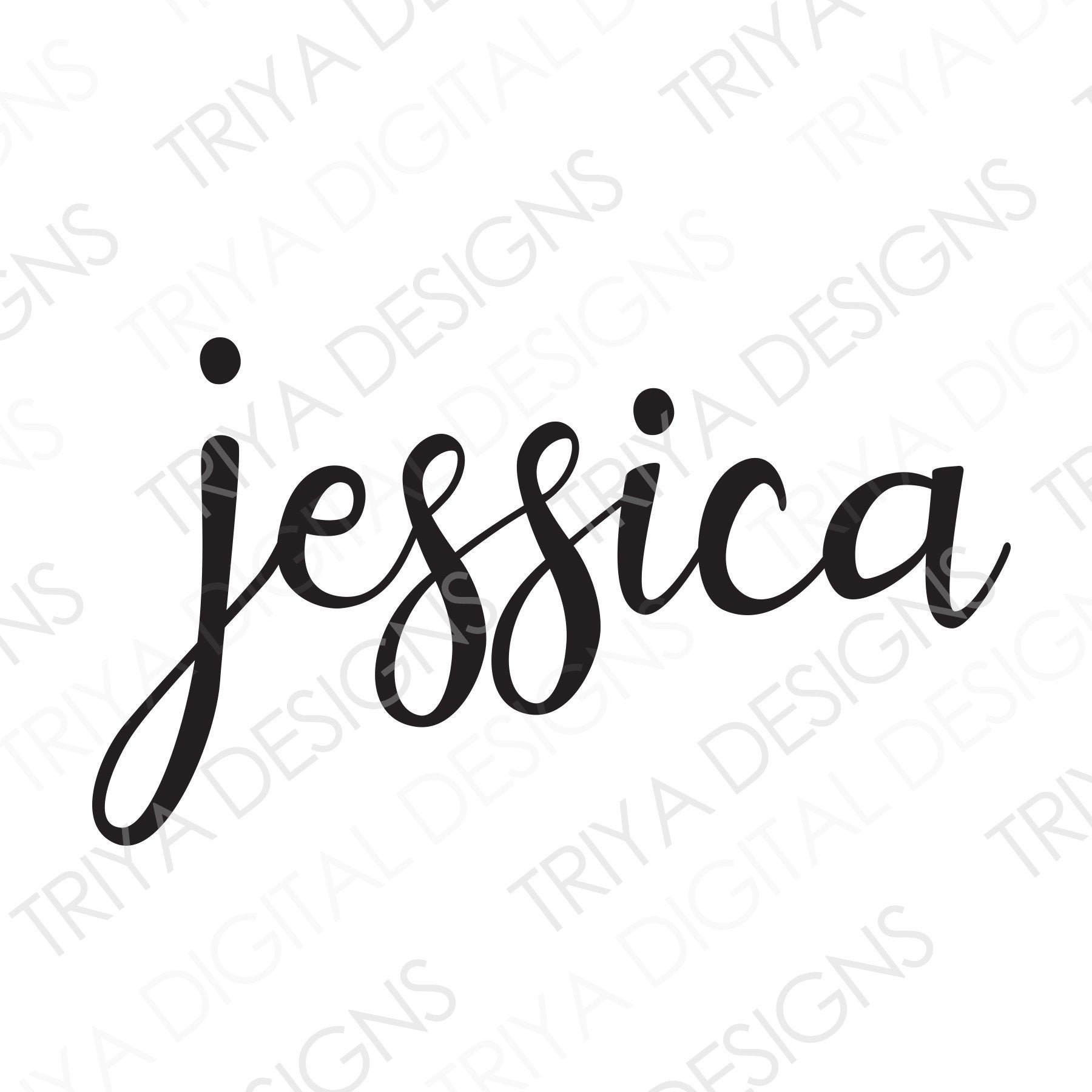 Jessica SVG / Jessica texto cursivo con letras a mano / Nombre | Etsy