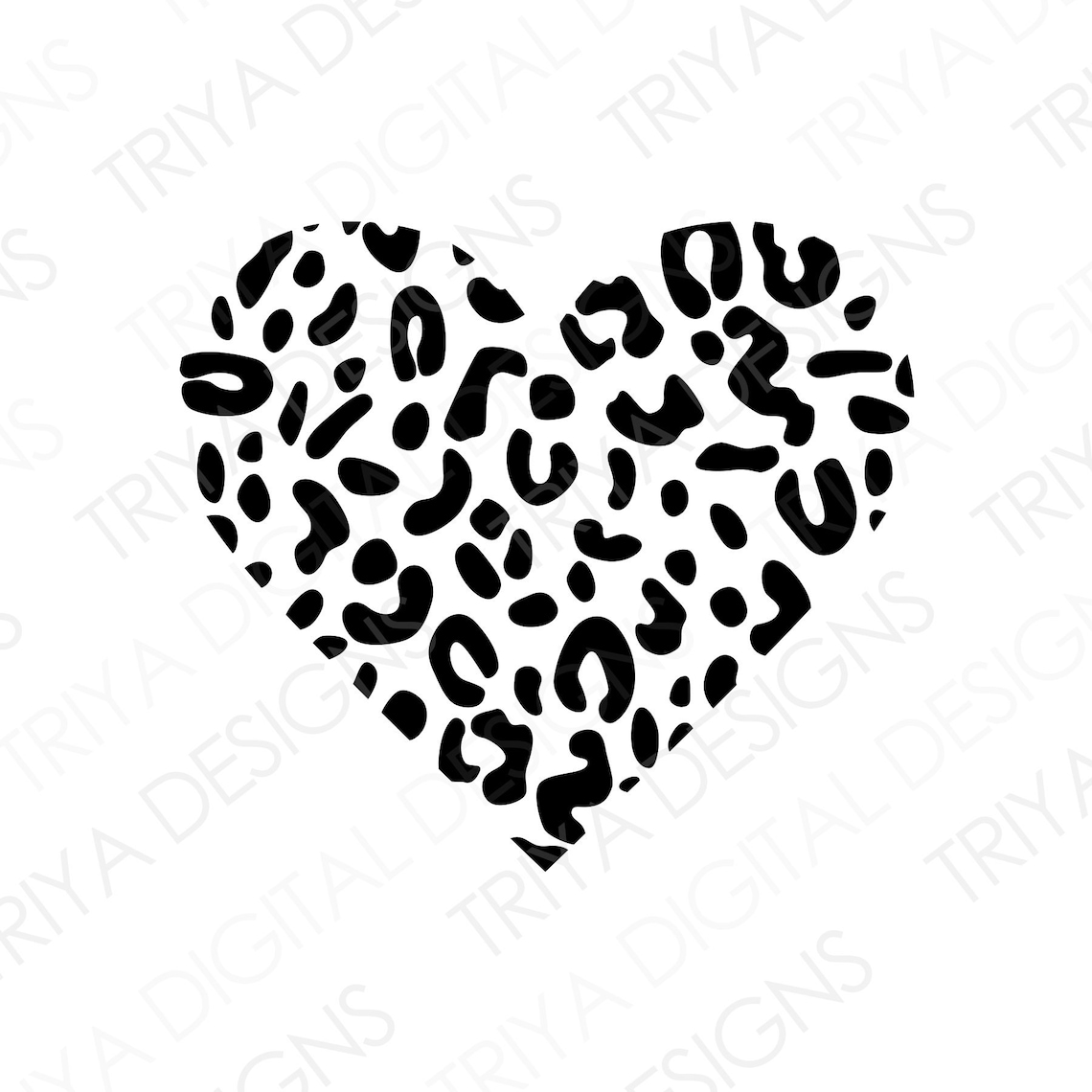 Leopard Print Heart SVG Cut File Cheetah Print Heart SVG | Etsy