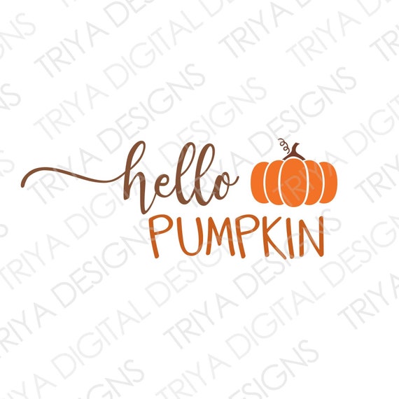 Hello Pumpkin Clip Art PNG Cut File Pumpkin SVG Autumn | Etsy