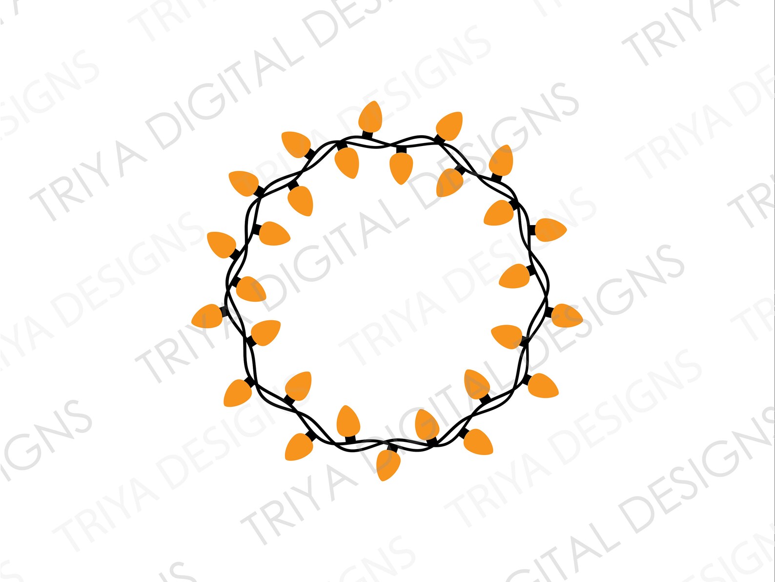 String Lights Circular SVG Cut File | Christmas String Lights, Round ...