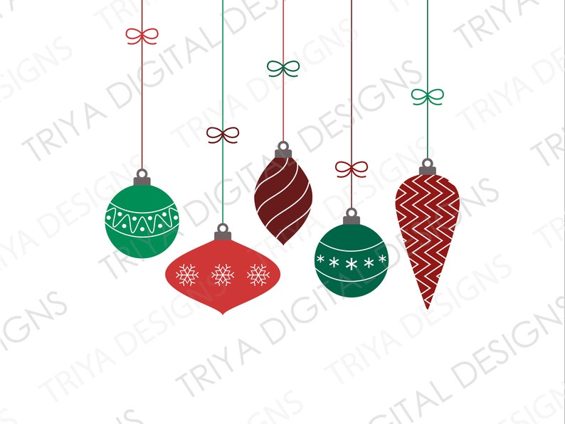 Hanging Christmas Ornaments SVG Cut File Ornaments - Etsy