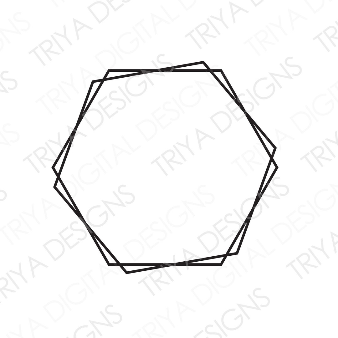 Layered Hexagon Frame SVG Cut Files | Double Hexagon SVG | Digital ...