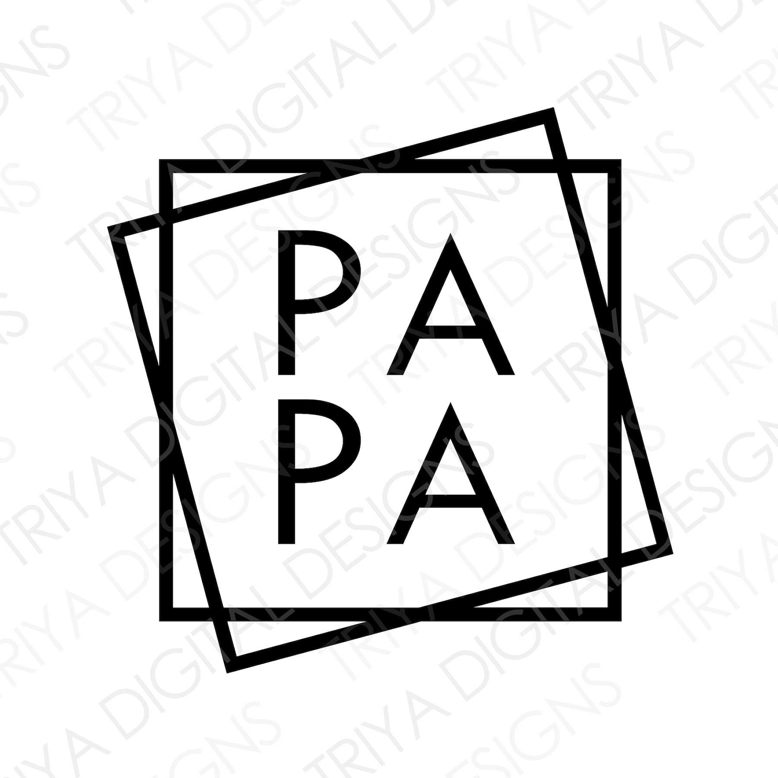 Papa With Square Frame Outline SVG Papa Square Print - Etsy Israel