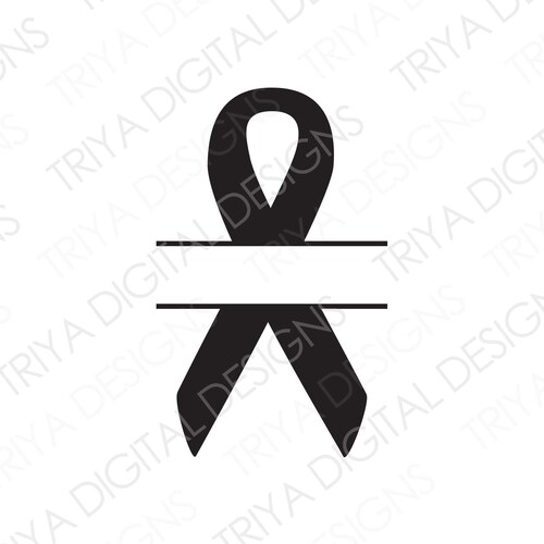 Awareness Ribbon Split Name Frame SVG Cut File Cancer - Etsy