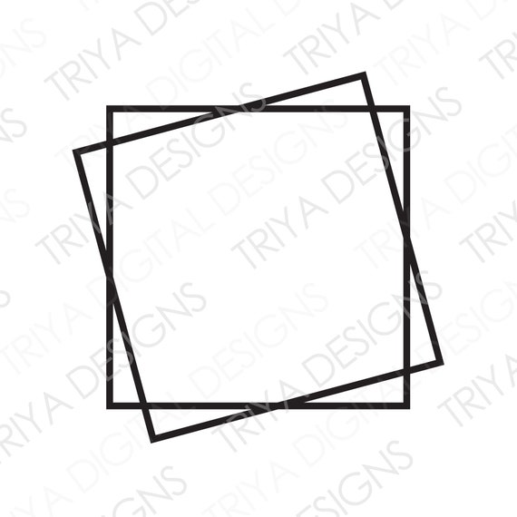 Layered Square Frame Svg Cut Files Double Square Svg Etsy