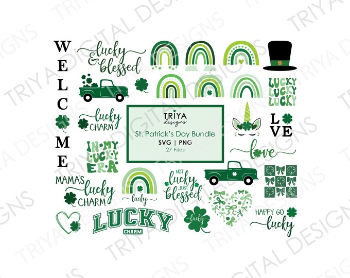Rainbow SVG Bundle - Rainbow Stickers - St. Patrick's Day Rainbow Svgs ...