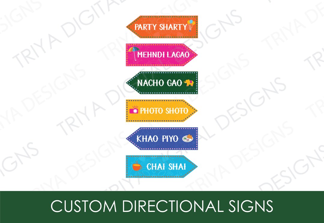 Editable Desi Directional Signs JPG File PRINTABLE Digital Download ...