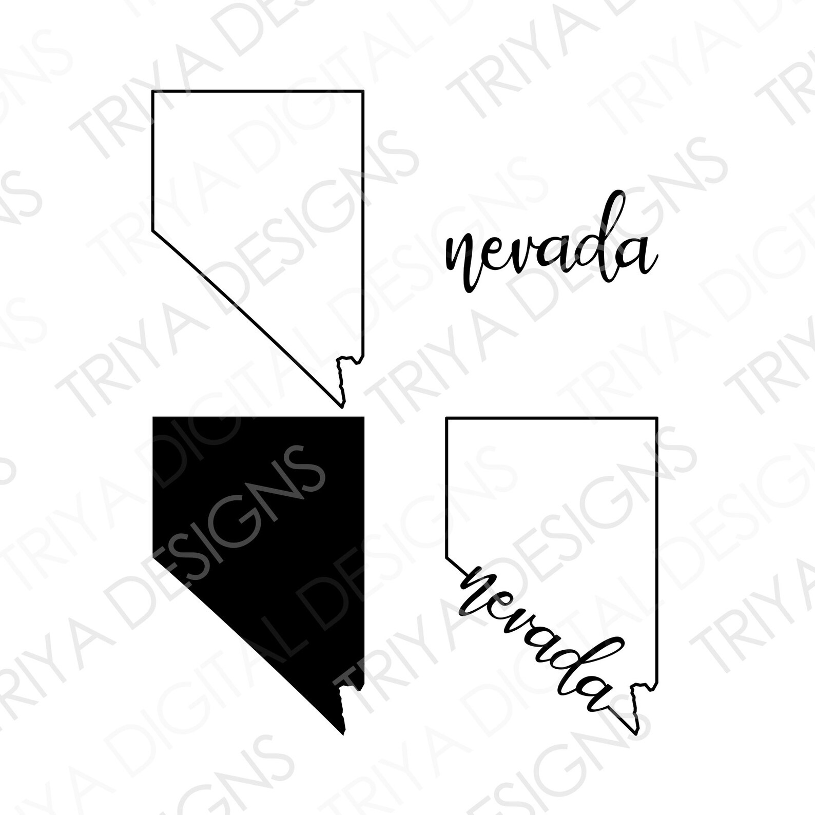 Nevada SVG Bundle Nevada Outline With Text Cut File State | Etsy