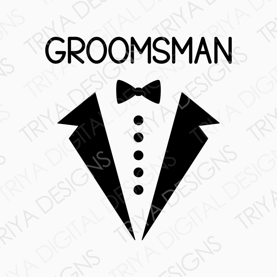 Groomsman & Best Man Tuxedo SVG Bundle | Suit and Bow Tie Svg Cut File ...
