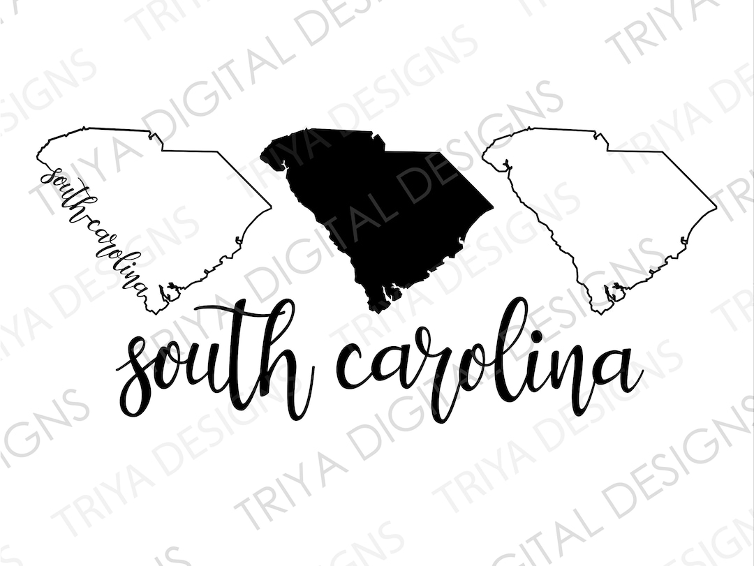South Carolina SVG Bundle | South Carolina Outline With Text | State of ...