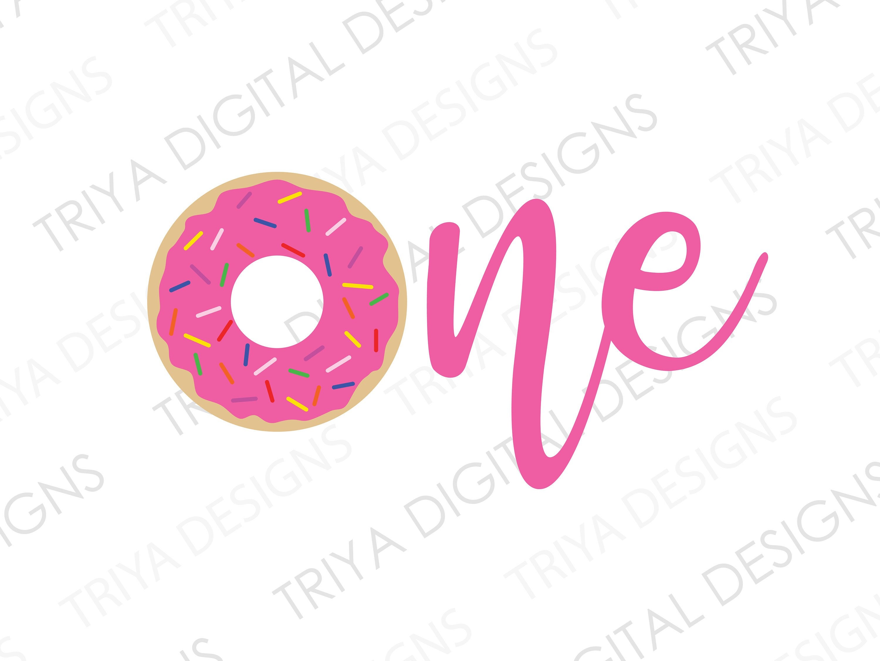 Cursiva un texto con Donut SVG Cut File / Sweet One Donut SVG File ...