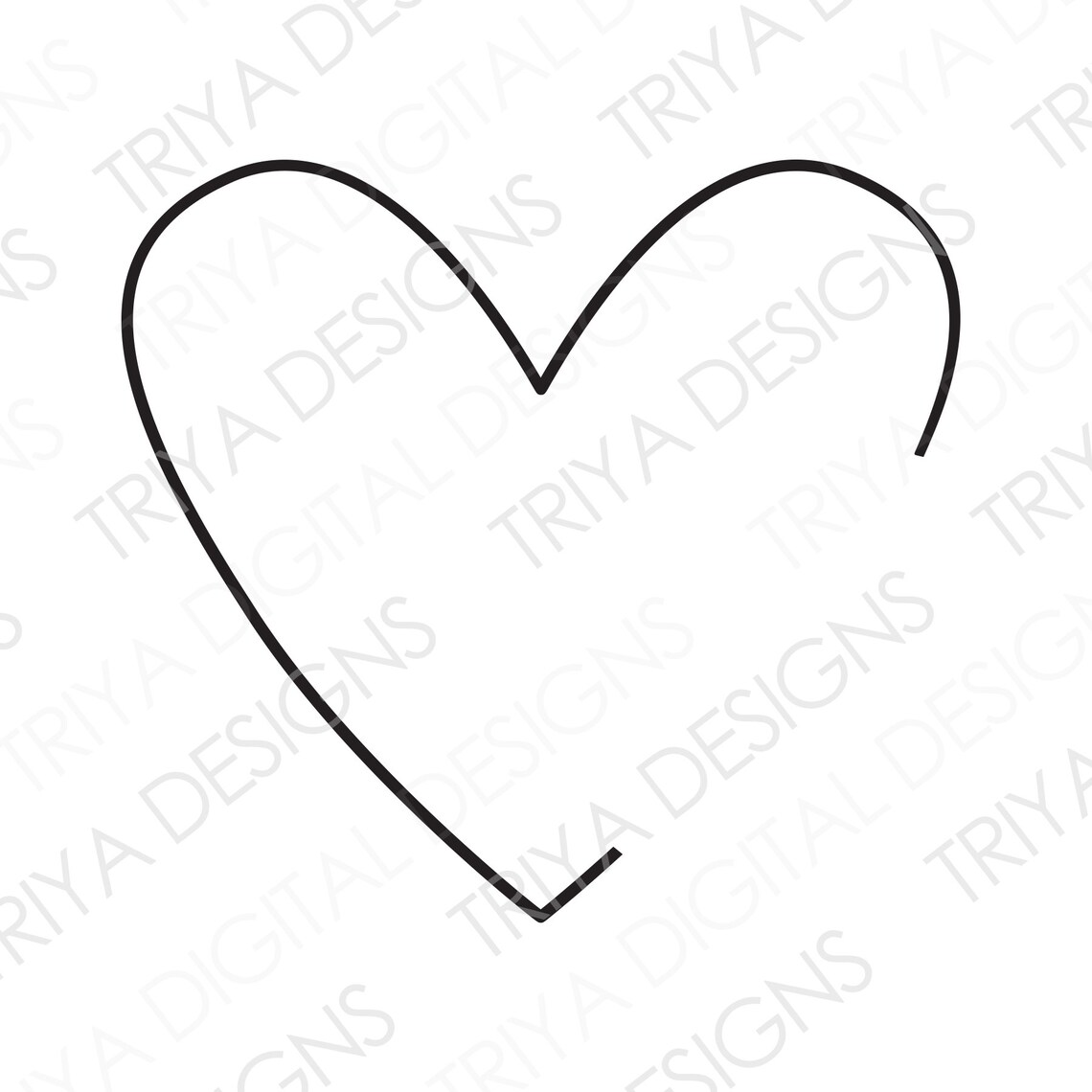 Open Heart SVG Customizable Heart SVG Digital DOWNLOAD - Etsy
